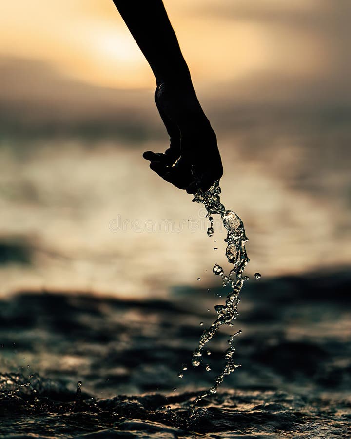 Water dropping from a hand stock image. Image of symbol - 220773389