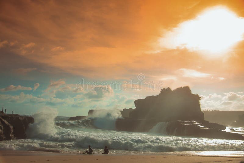 Playing Waves on the Beach, Pacitan - Indonesia Editorial Photo - Image ...