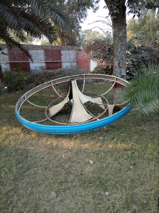 Playing wheel in a garden stock image. Image of flower - 205710855