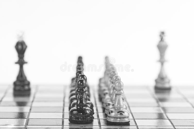 Playing Wooden Chess Pieces Game Over Stock Image - Image of ...