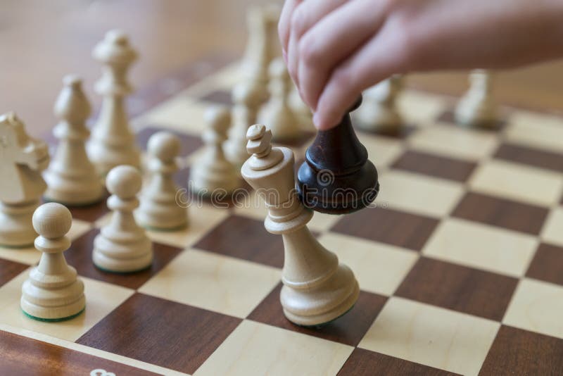 Playing Wooden Chess Pieces. Chess Game Stock Image - Image of ...