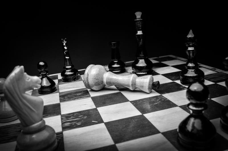 Playing Wooden Chess Pieces - Game Over Stock Image - Image of blur ...