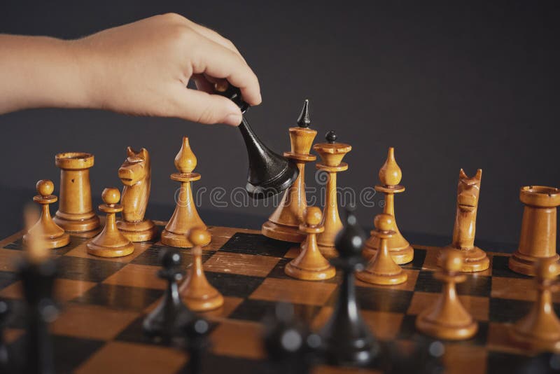Playing Wooden Chess Pieces. Losing a Game of Chess Stock Image - Image ...