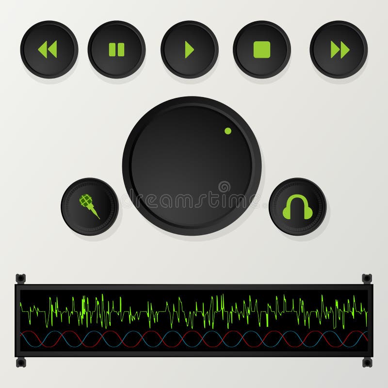 Playlist buttons stock vector. Illustration of button - 23265962