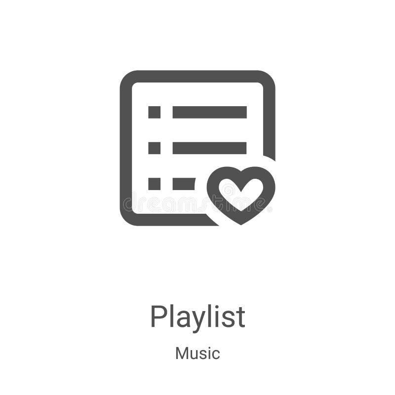 Playlist Icon Vector from Music Collection. Thin Line Playlist Outline ...