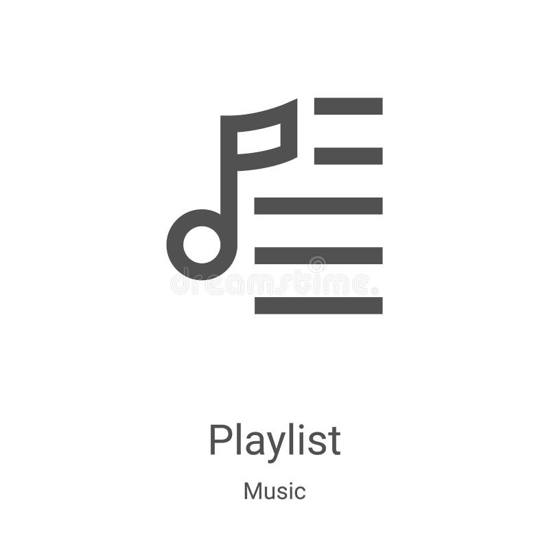Playlist Icon Vector from Music Collection. Thin Line Playlist Outline ...