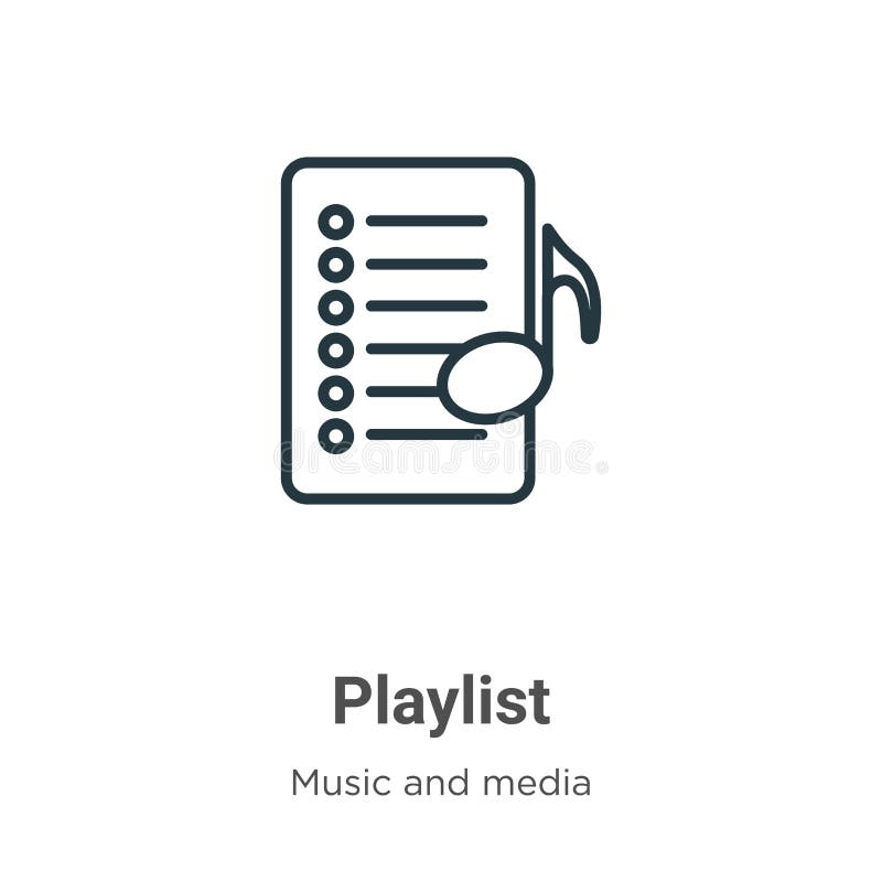 Music Menu Outline Vector Icon. Thin Line Black Music Menu Icon, Flat ...