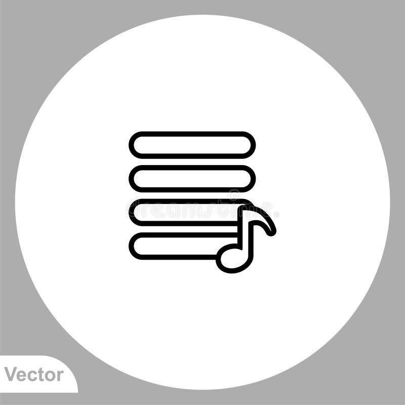 Playlist Vector Icon Sign Symbol Stock Vector - Illustration of ...