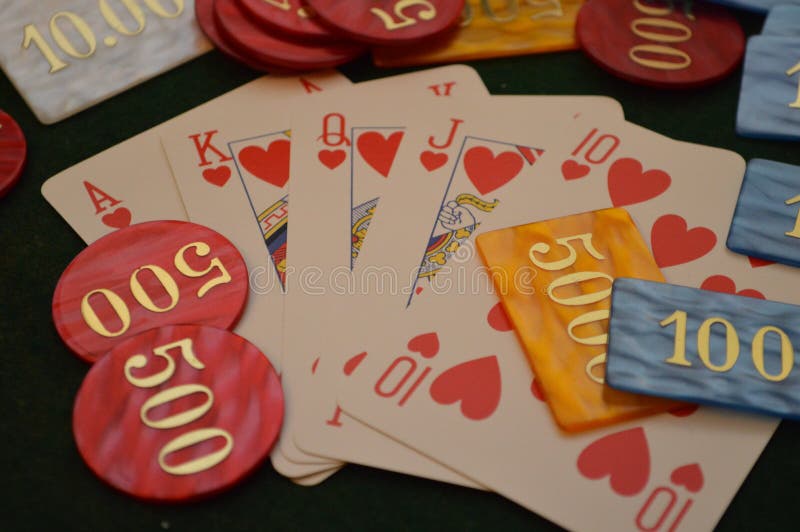 Playng Card Fiches Green Table Stock Photo - Image of card, green ...