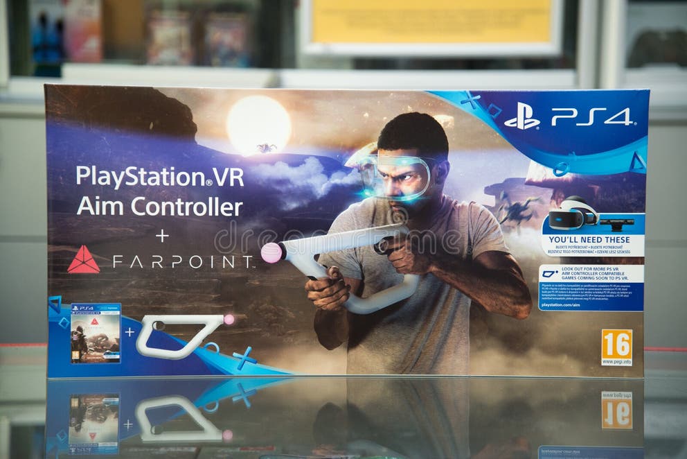 Playstation VR Aim Controller with Farpoint Videogame Editorial Image ...