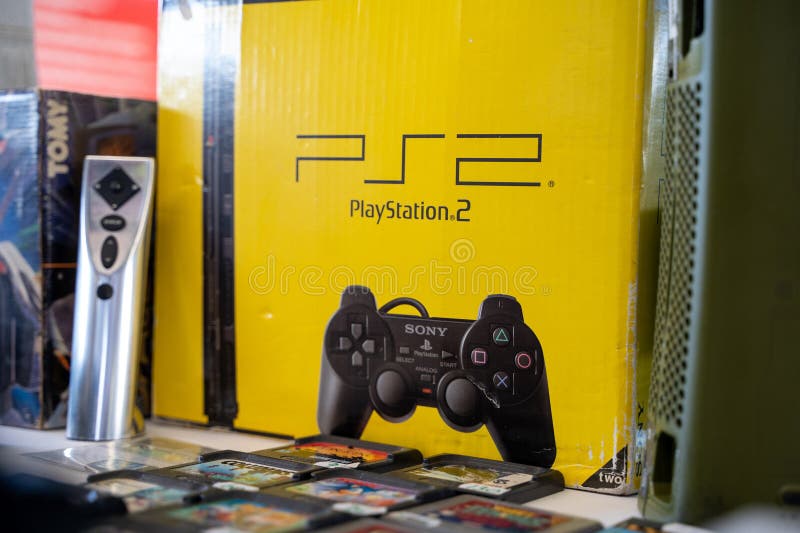Playstation 2 Yellow Box at the Flea Market. Editorial Image - Image of ...