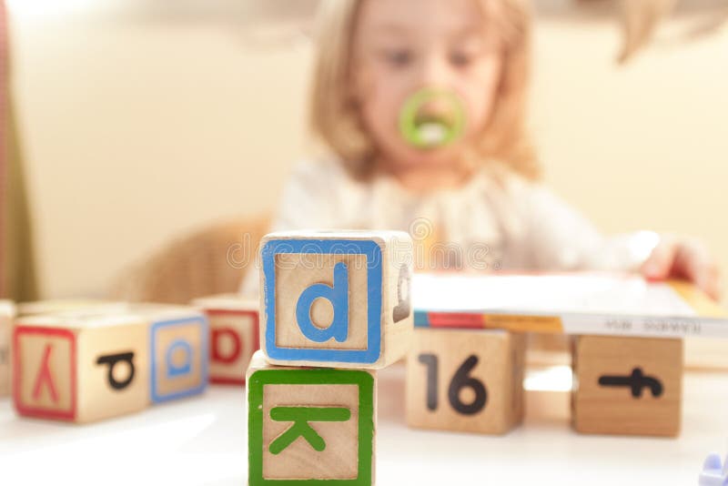 Playtime stock image. Image of girl, blond, cute, home - 24747915