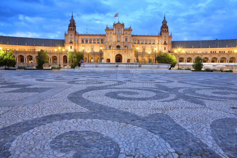 Plaza De Espana stock photo. Image of bridge, dark, andalucia - 6997532