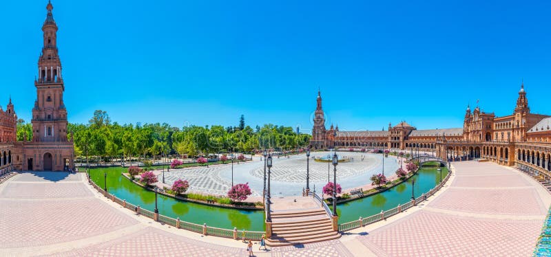 Plaza De Espana in Sevilla during Sunny Day, Spain Stock Image - Image ...