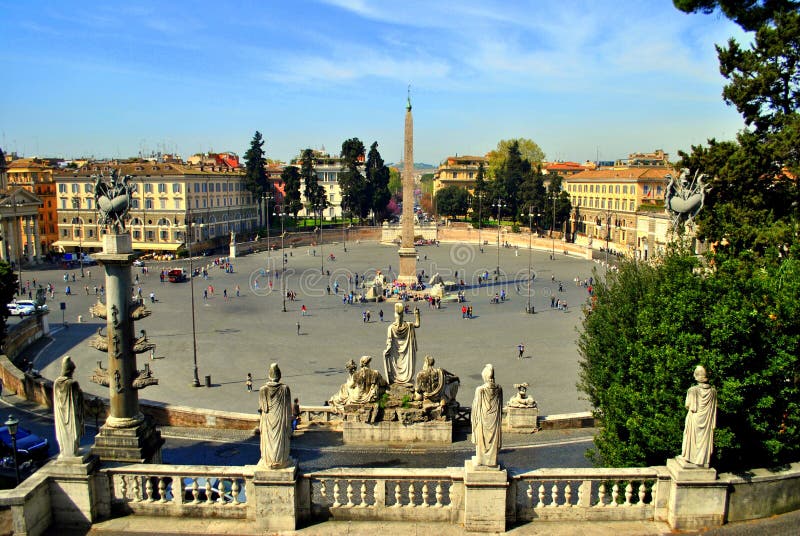 Plaza del popolo imagen de archivo. Imagen de torre, cuadrado - 61718395