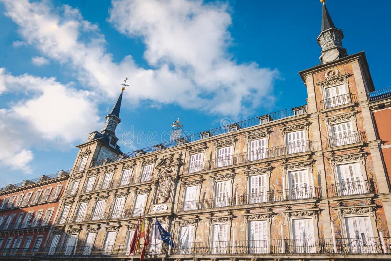 Plaza Mayor Building in Madrid Stock Image - Image of landmark ...