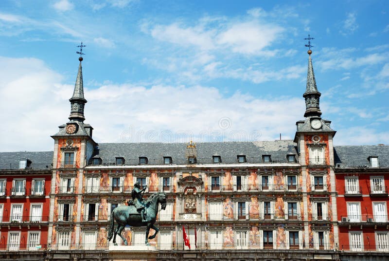 Plaza Mayor Madrid Square Spain 2010 Stock Image - Image of greeting ...