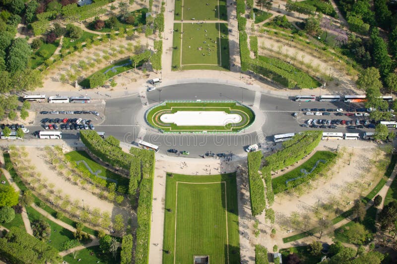 Champ de mars from above stock photo. Image of fountain - 30123636