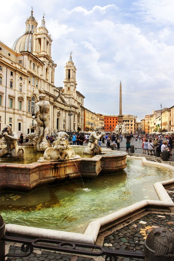 Plaza Navona En Roma (Italia) Foto editorial - Imagen de atractivo ...