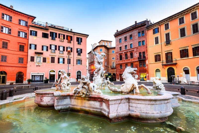 Plaza Navona, Roma, Italia imagen de archivo. Imagen de famoso - 81003991
