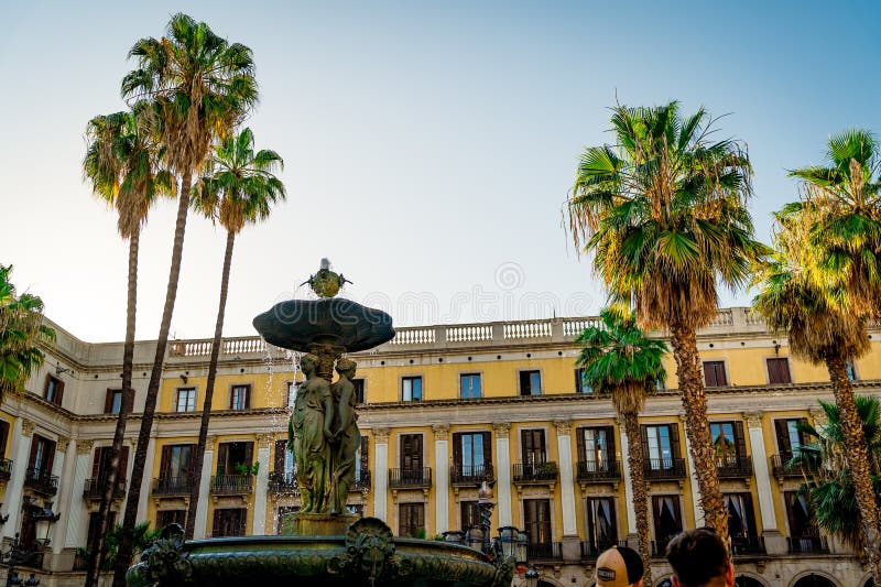 Plaza real barcelona editorial photography. Image of european - 385766797