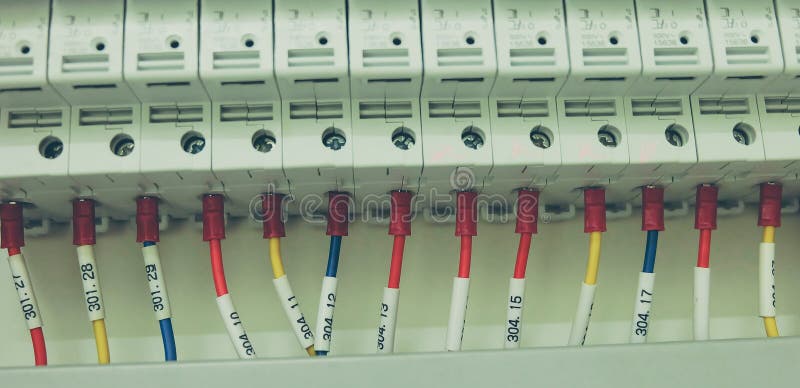 PLC Cabling stock photo. Image of distribution, label - 96516740