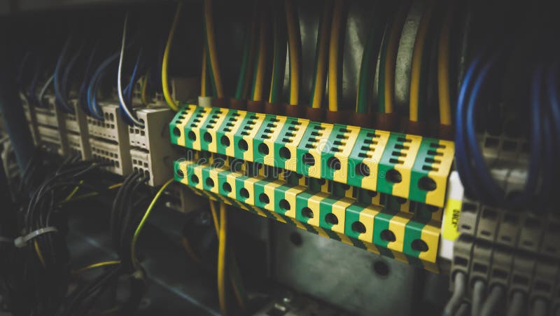 PLC Cabling stock image. Image of cable, center, panel - 96516967