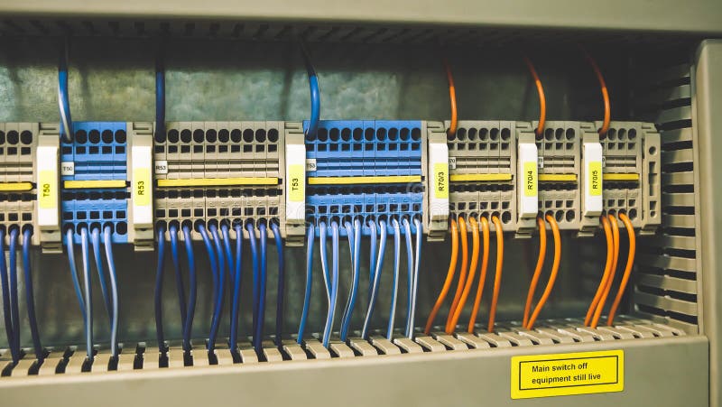 PLC Cabling stock image. Image of electricity, electrical - 96517203