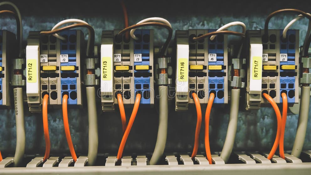 PLC Cabling stock image. Image of indutry, center, automatic - 96517225