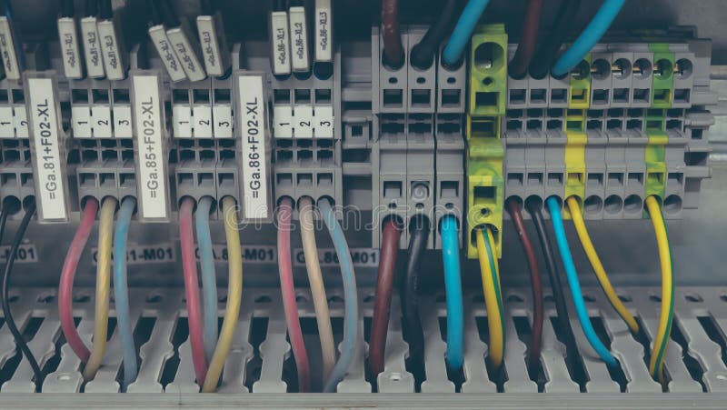 Control panel with wiring stock image. Image of automatic - 180386657