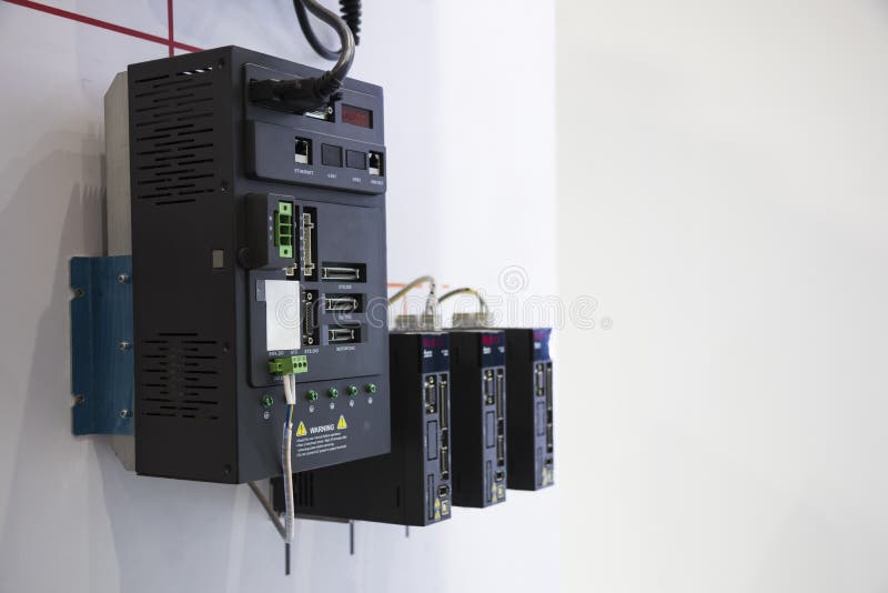 The PLC Controller for Industrial Machine Stock Image - Image of long ...