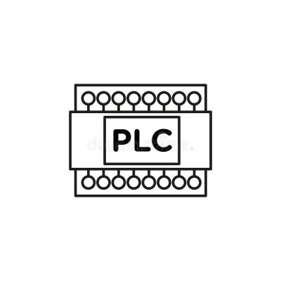 PLC Icon Flat Line Symbol Set Stock Vector - Illustration of system ...