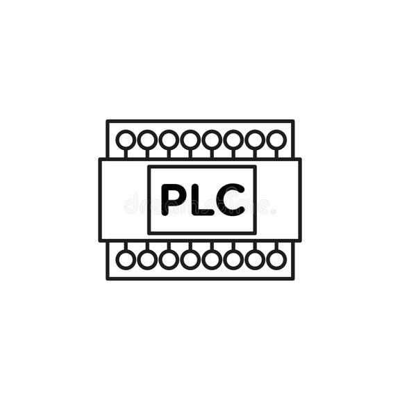 PLC Icon Flat Line Symbol Set Stock Vector - Illustration of system ...