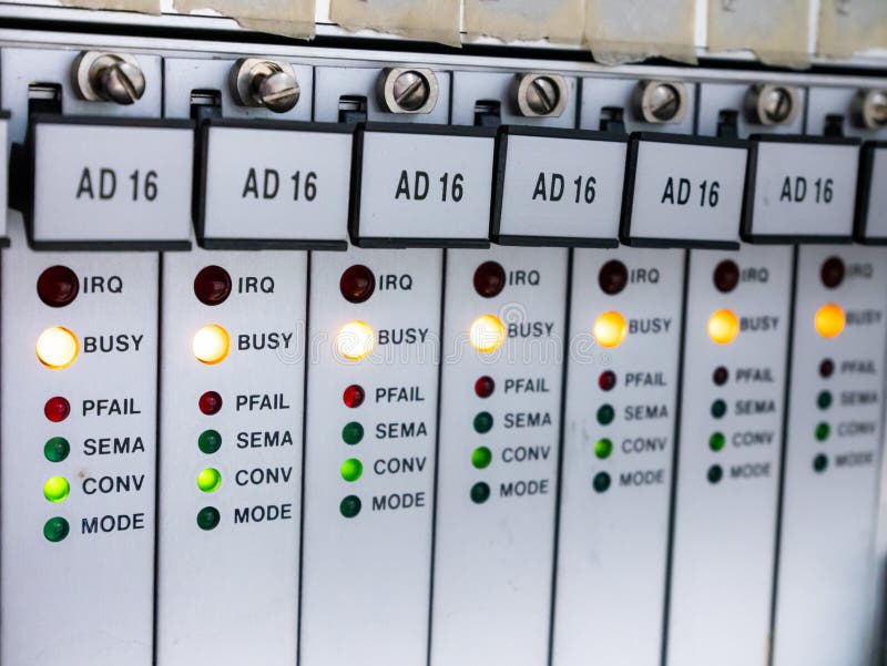 Plc with status LED stock image. Image of industrial - 129379319