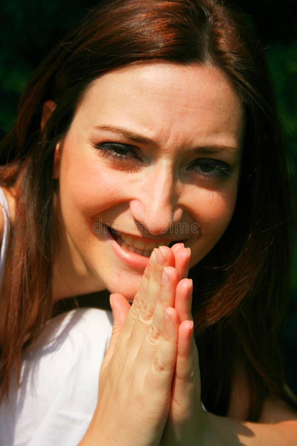 Pleading stock image. Image of implore, hands, auburn - 2784973