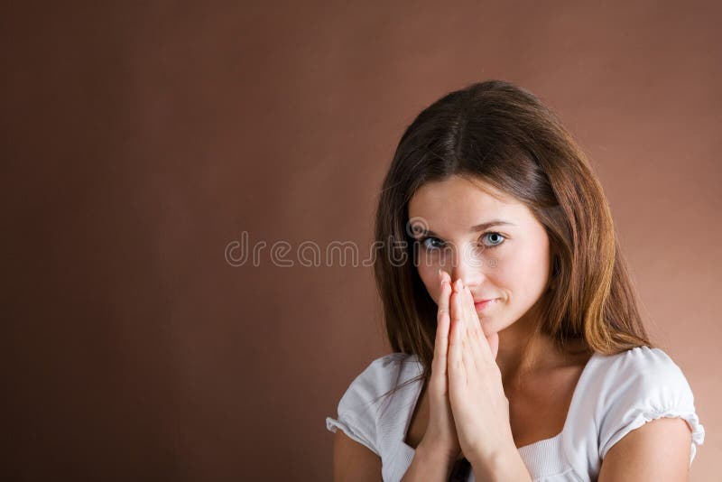 Pleading woman stock photo. Image of request, hope, sentiment - 9340184