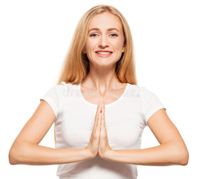 Pleading young woman stock image. Image of looking, beautiful - 59991677