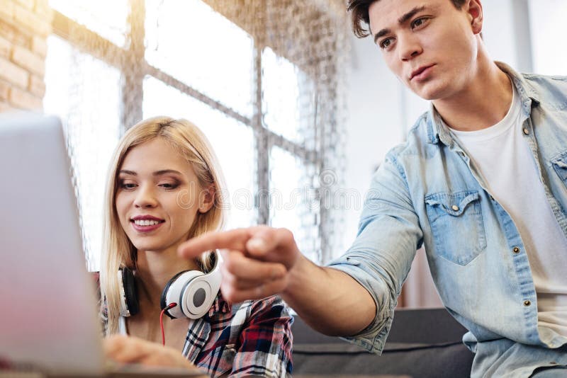 Pleasant Involved Students Getting Ready for Classes Stock Photo ...