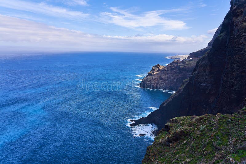 A Pleasant Landscape with a Large Rock and the Atlantic Ocean. the ...