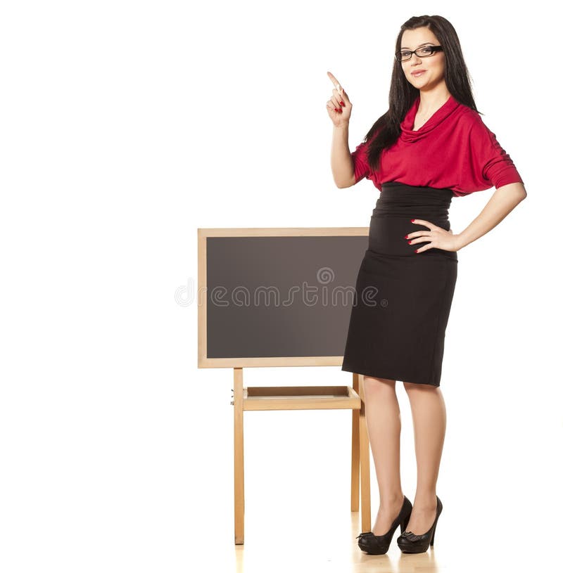 Pleasant Presenter stock image. Image of holding, dress - 55590085