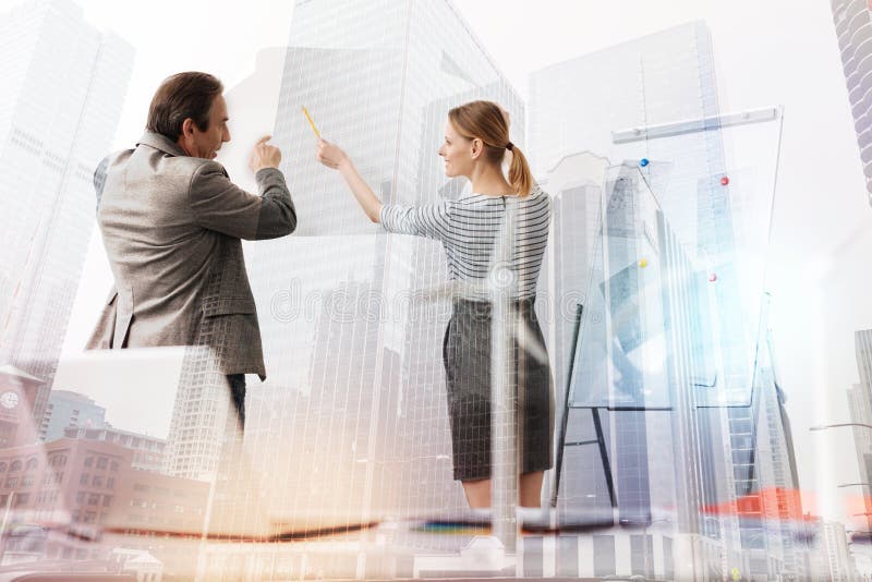 Pleasant Professional Engineers Working on the Team Project Stock Photo ...