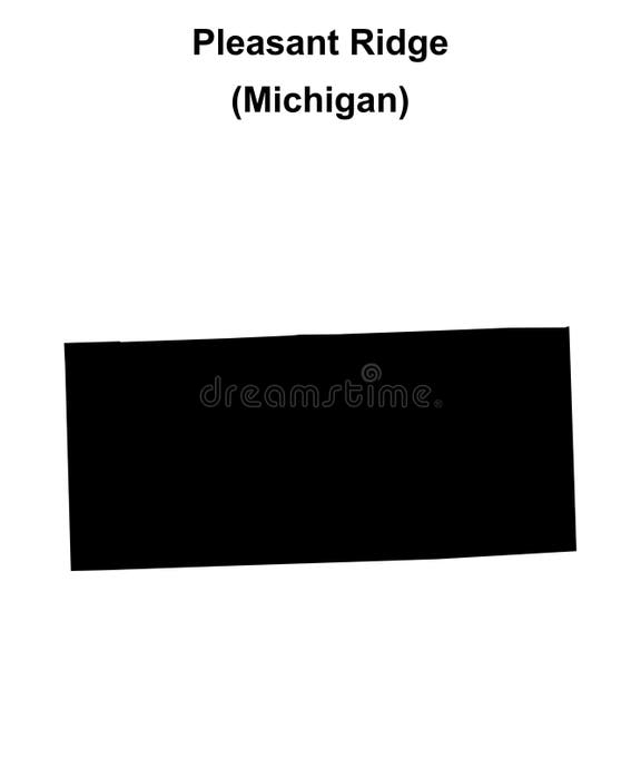 Pleasant Ridge outline map stock vector. Illustration of empty - 387416609