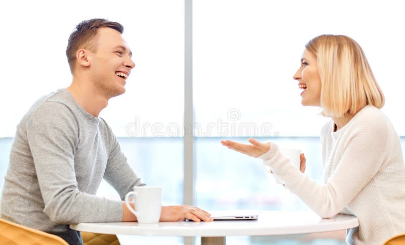 Pleasant Students Having Conversation Stock Photo - Image of cheerful ...