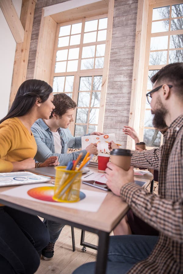 Smart Young People Exchanging Ideas Stock Image - Image of ...