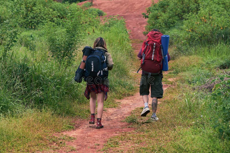 Pleasant Walk of Young Hikers Stock Photo - Image of unrecognizable ...