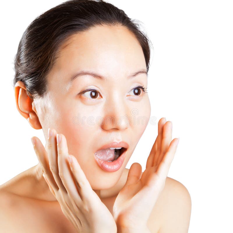 Pleasantly Surprised Expression Stock Image - Image of women, face ...