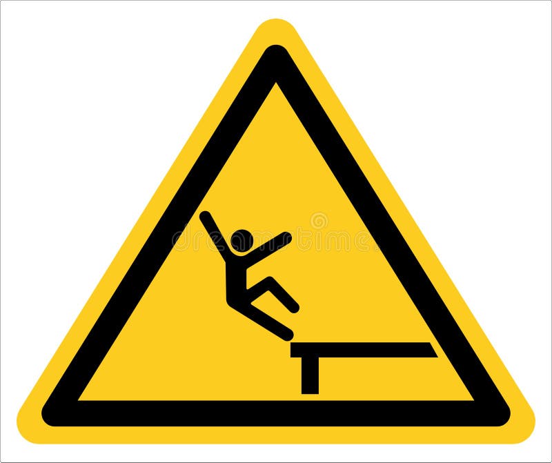 Please Be Careful of Falling from High Ground. Sign Stock Vector ...