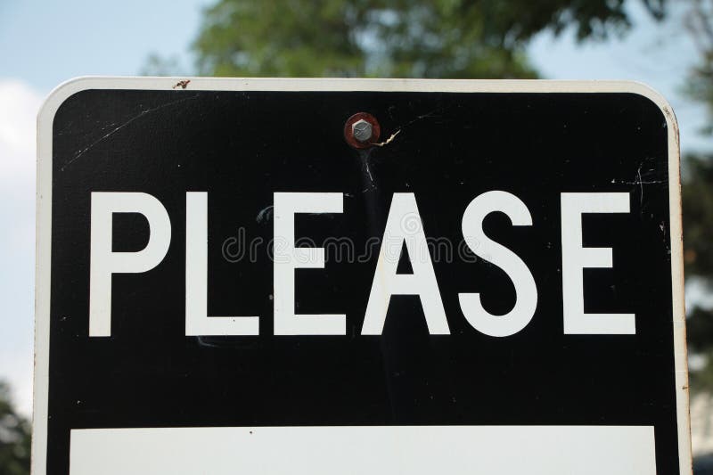 Please Caption Writing Word Text Sign in White Capital Letters on Black ...