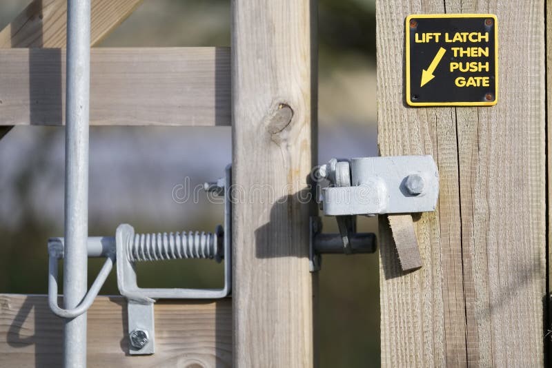 Please Close Gate with Lifting Handle and Latch Sign on Walking ...