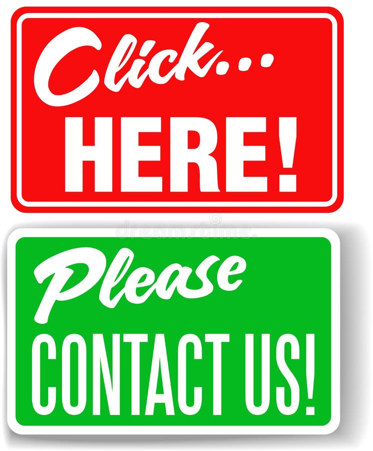 Please Contact Us Click Here Store Signs Stock Vector - Illustration of ...